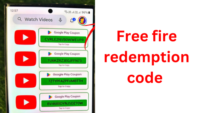 Free fire redemption code | फ्री फायर रिडेम्पशन कोड